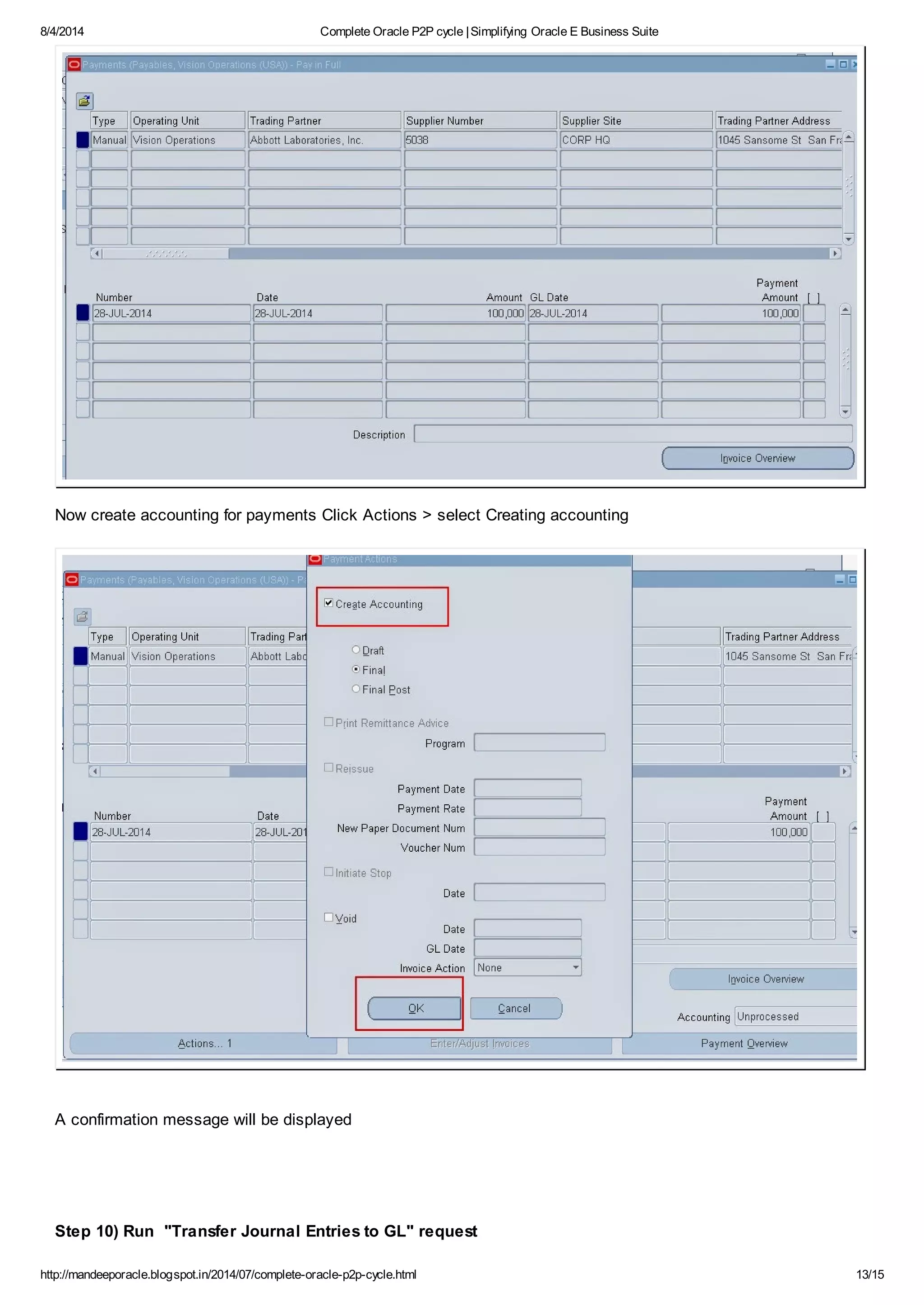 Complete Oracle Procure to Pay Cycle | PDF