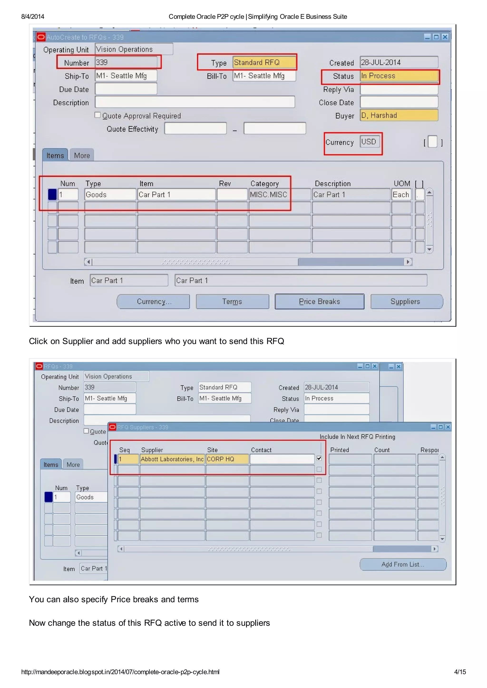 Complete Oracle Procure to Pay Cycle | PDF