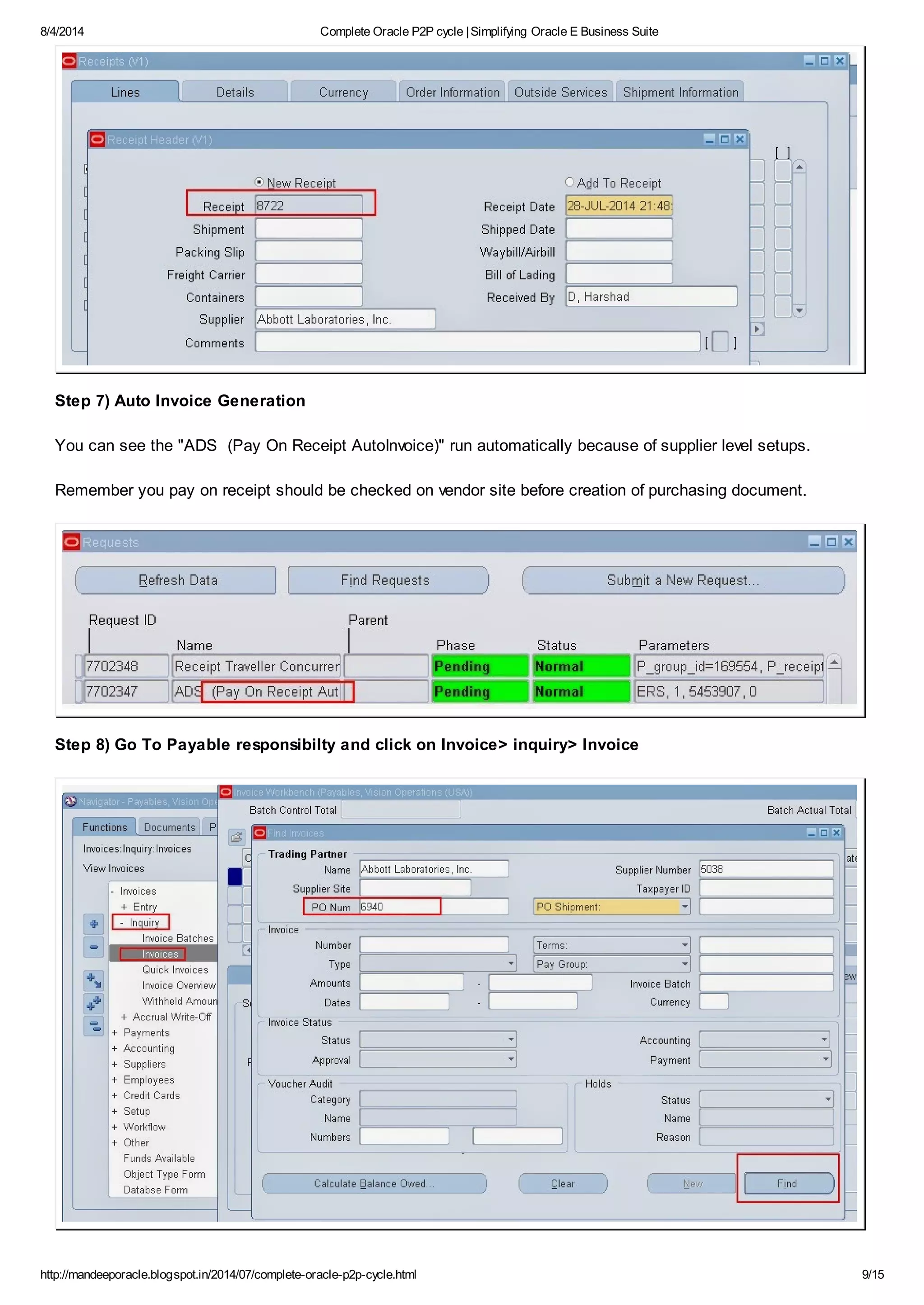 Complete Oracle Procure to Pay Cycle | PDF
