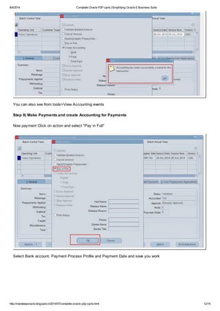 Complete Oracle Procure to Pay Cycle | PDF
