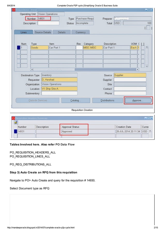 Complete Oracle Procure to Pay Cycle | PDF