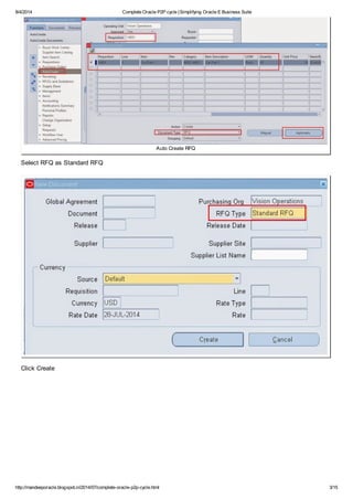 Complete Oracle Procure to Pay Cycle | PDF