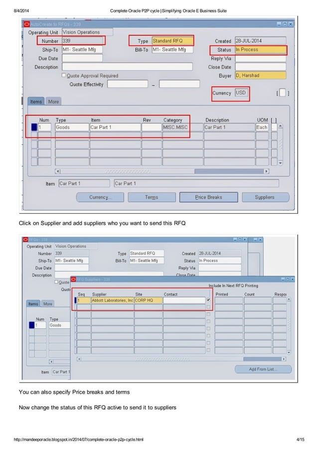 Complete Oracle Procure to Pay Cycle | PDF