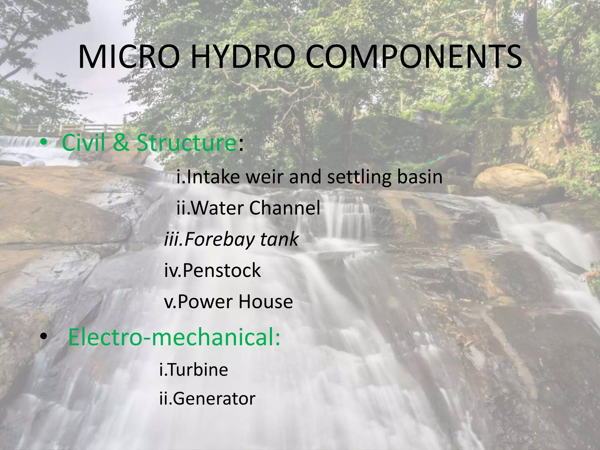 Micro Hydrro electricc projects | PPTX