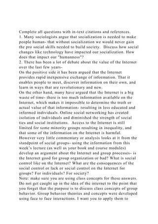 Complete all questions with in-text citations and references.1. .docx ...