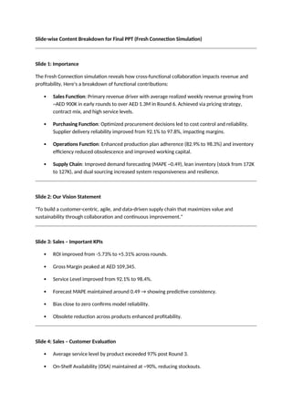 the fresh connection business game GROUP 3 | PDF