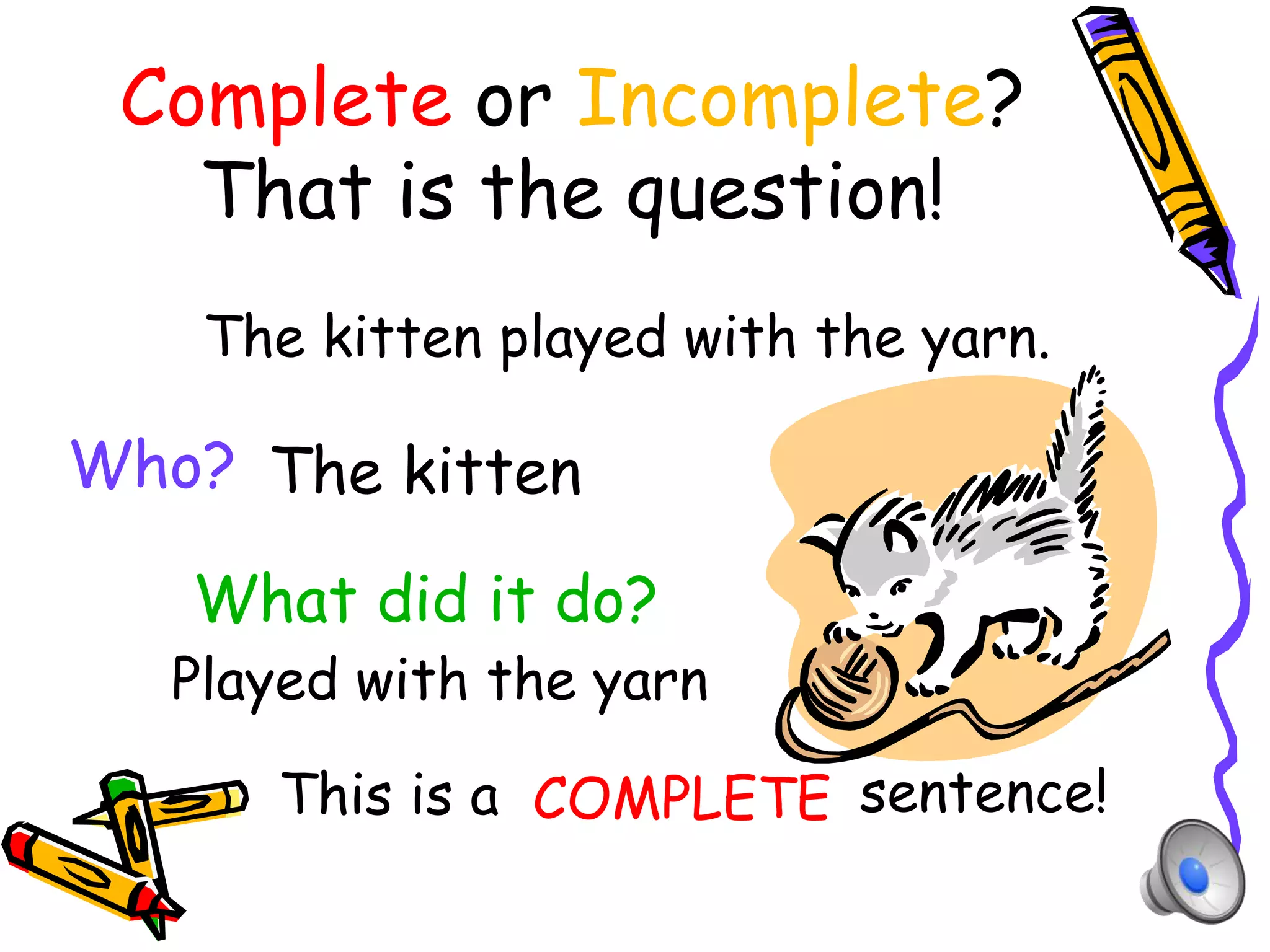 Complete and incomplete_sentences | PPTX
