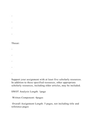 Complete a SWOT analysis on a nonprofit organization of your cho.docx