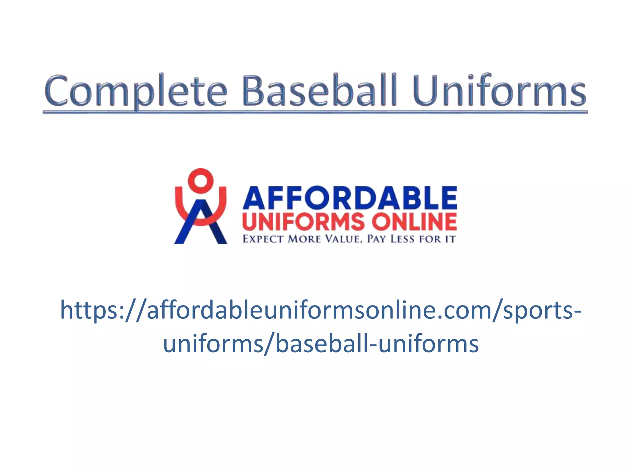 Complete baseball uniforms set | PPT