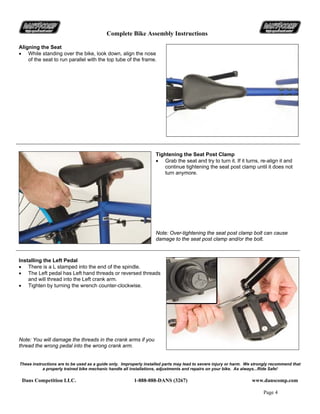 Complete bike assembly | PDF