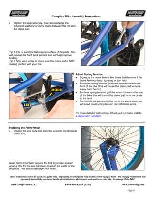 Complete bike assembly | PDF