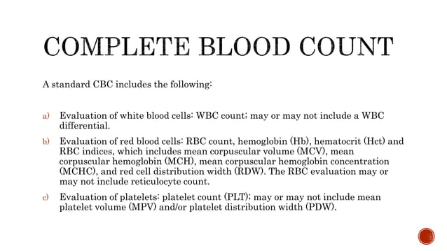 Complete blood count | PPT