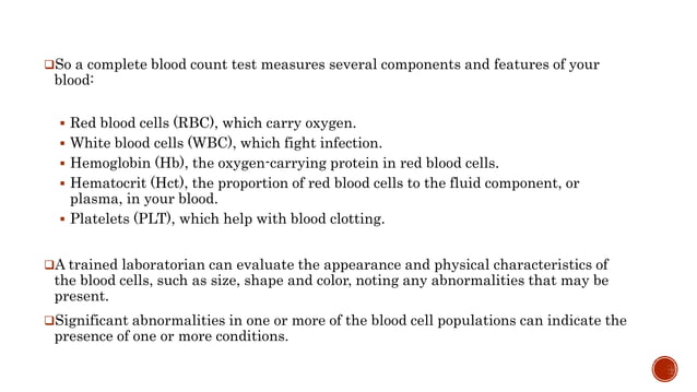 Complete blood count | PPTX