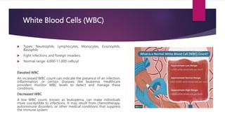 Complete Blood Count (CBC) or Full Blood Count (FBC) | PPTX