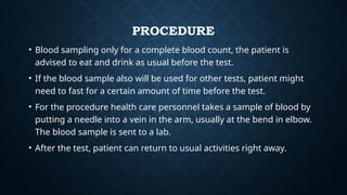 COMPLETE BLOOD COUNT FOR NURSING STUDENTS | PPTX