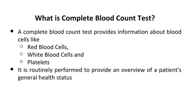 Complete blood count test
