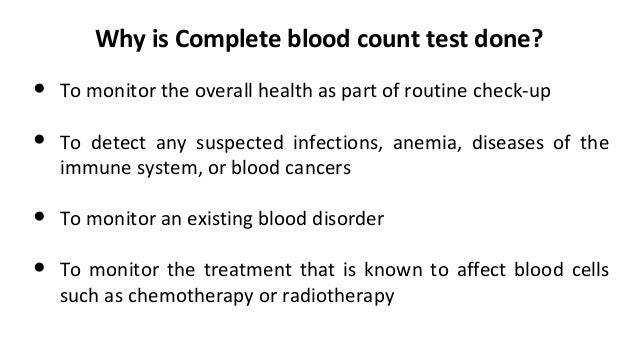 Complete blood count test