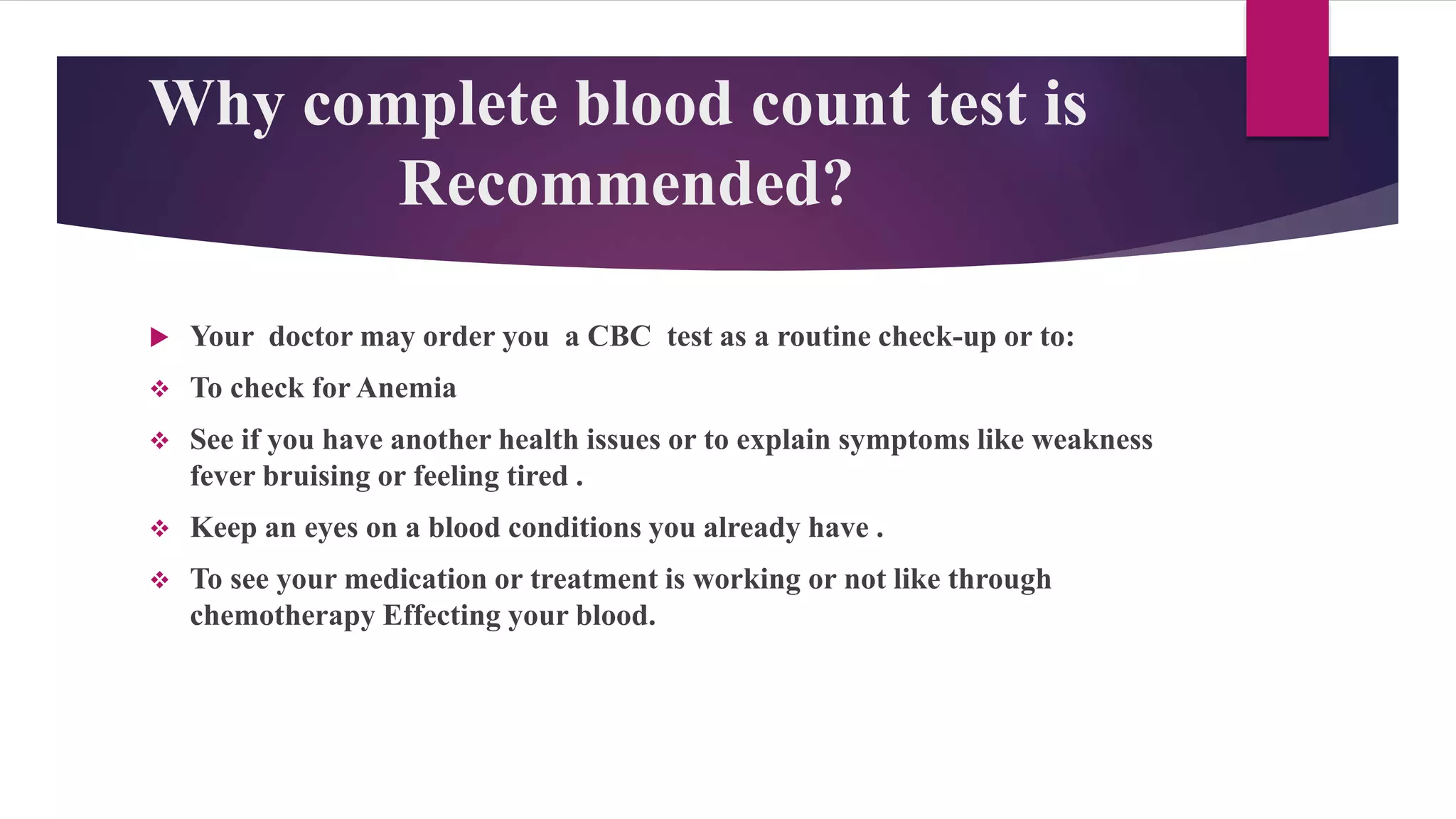 Complete blood count test(CBC) | PPTX