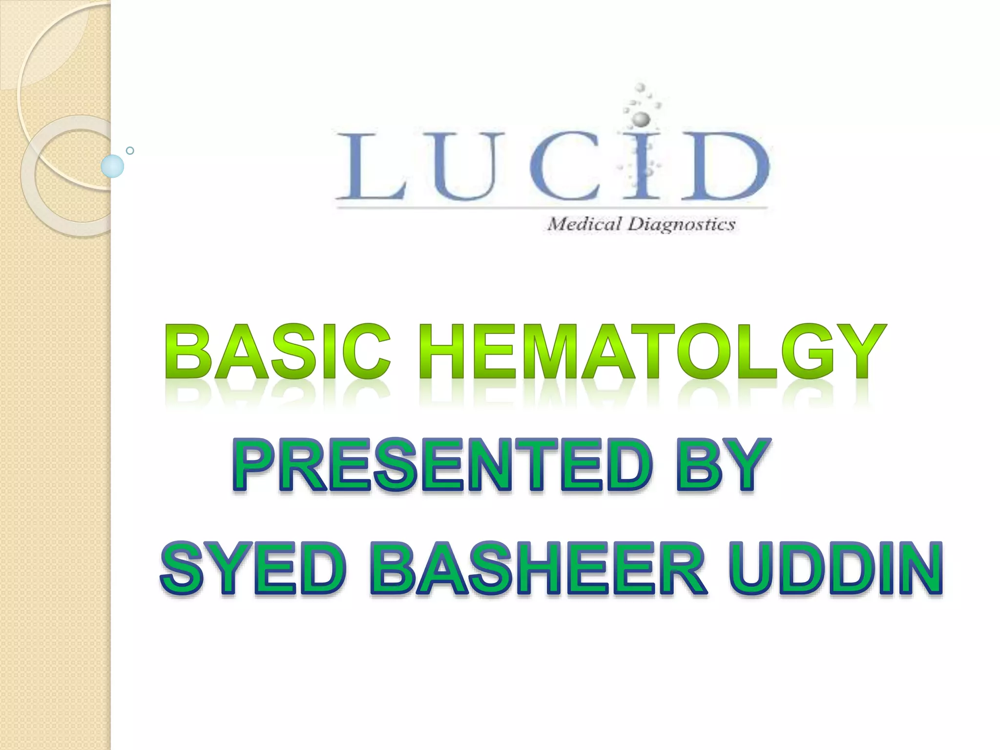 Basic Hematology | PPTX