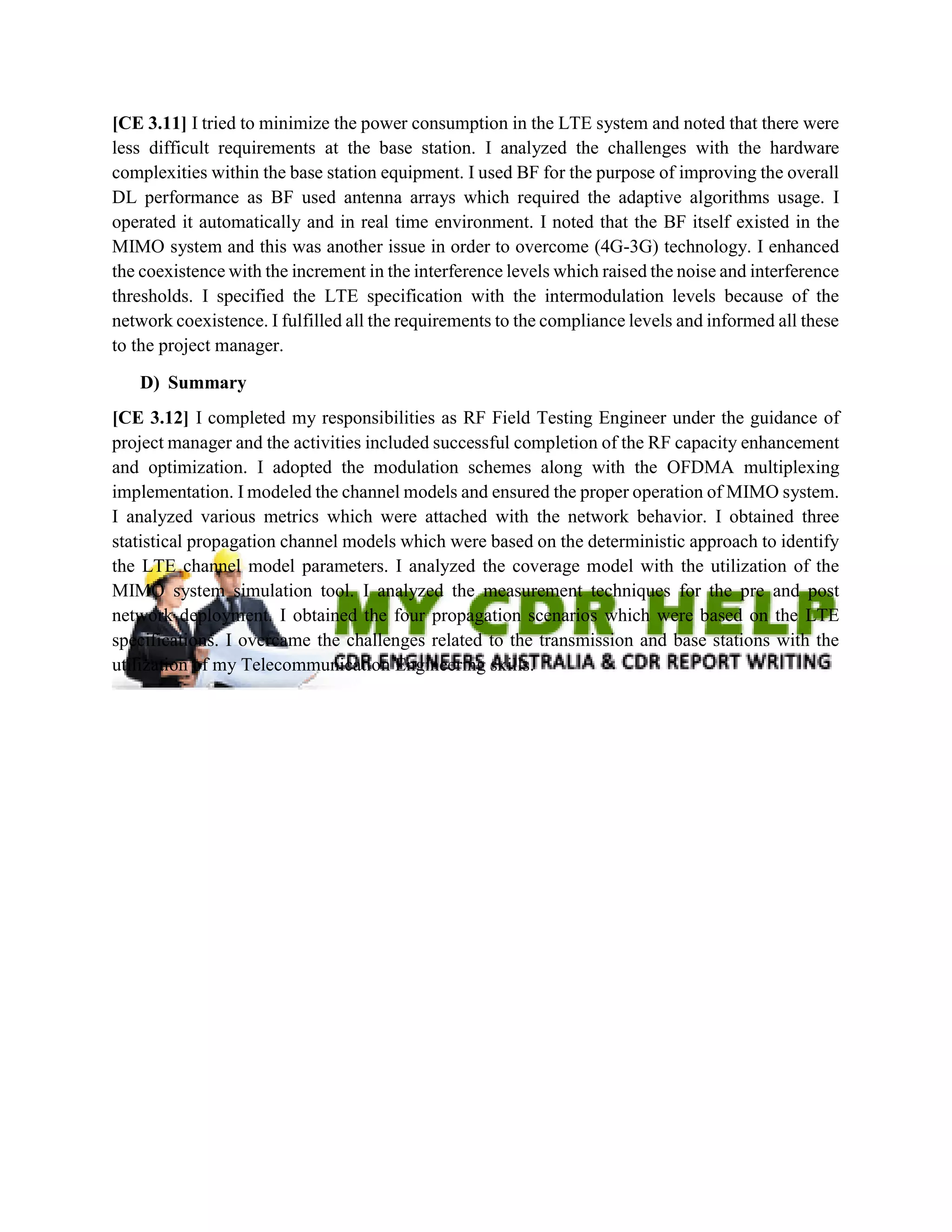 Complete cdr report sample for telecommunication engineers | PDF