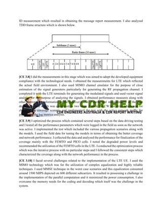 Complete cdr report sample for telecommunication engineers | PDF