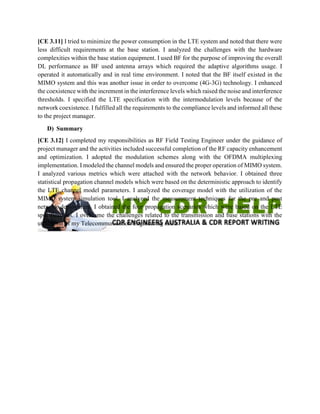 Complete cdr report sample for telecommunication engineers | PDF