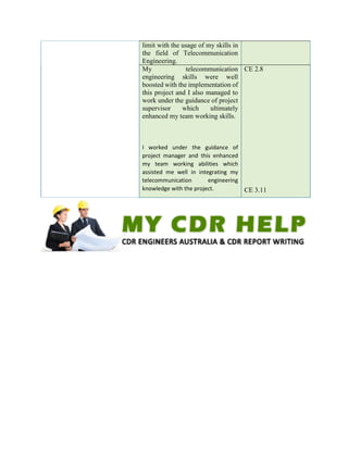 Complete cdr report sample for telecommunication engineers | PDF