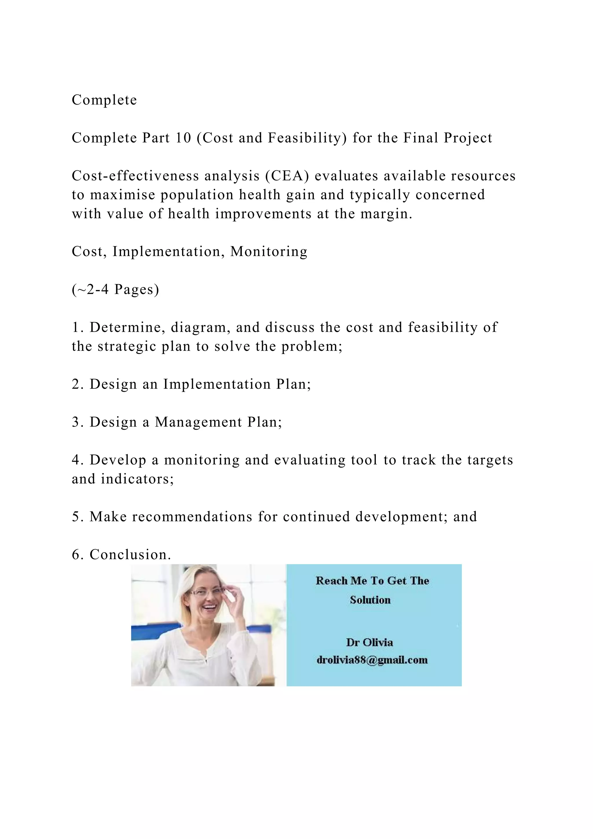 CompleteComplete Part 10 (Cost and Feasibility) for the Final Pr.docx