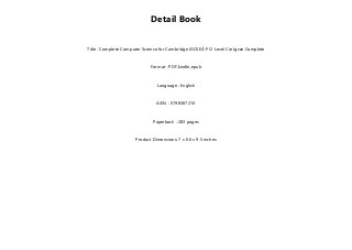 Complete Computer Science for Cambridge IGCSEÂ® O Level Cie Igcse ...