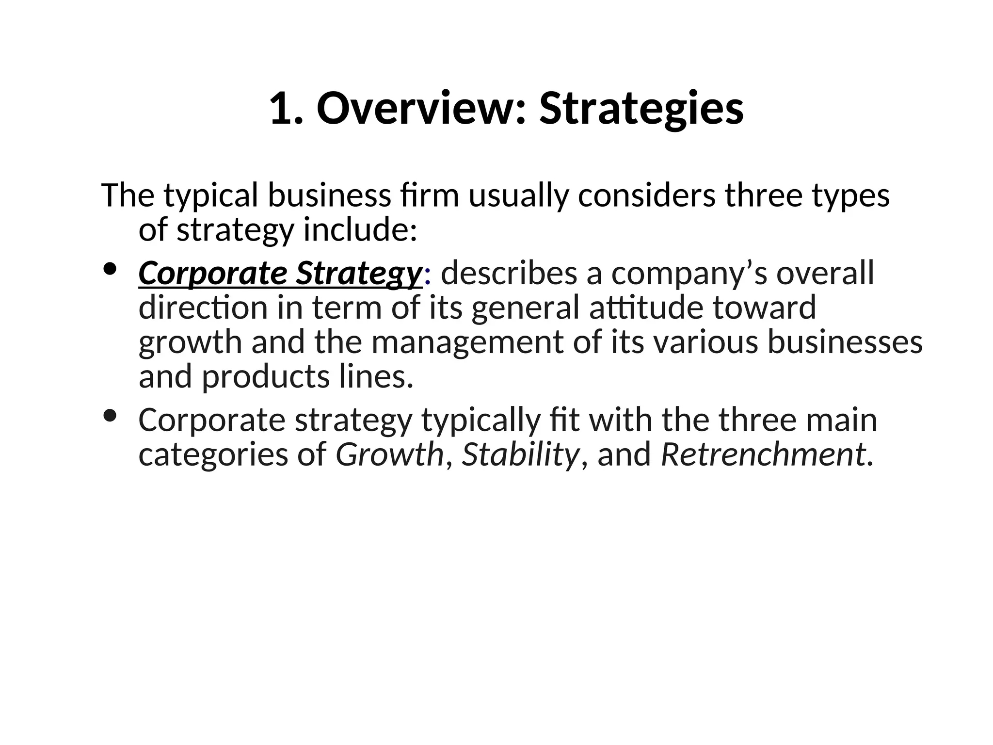 Contents of Complete Corporate strategy 2024.ppt