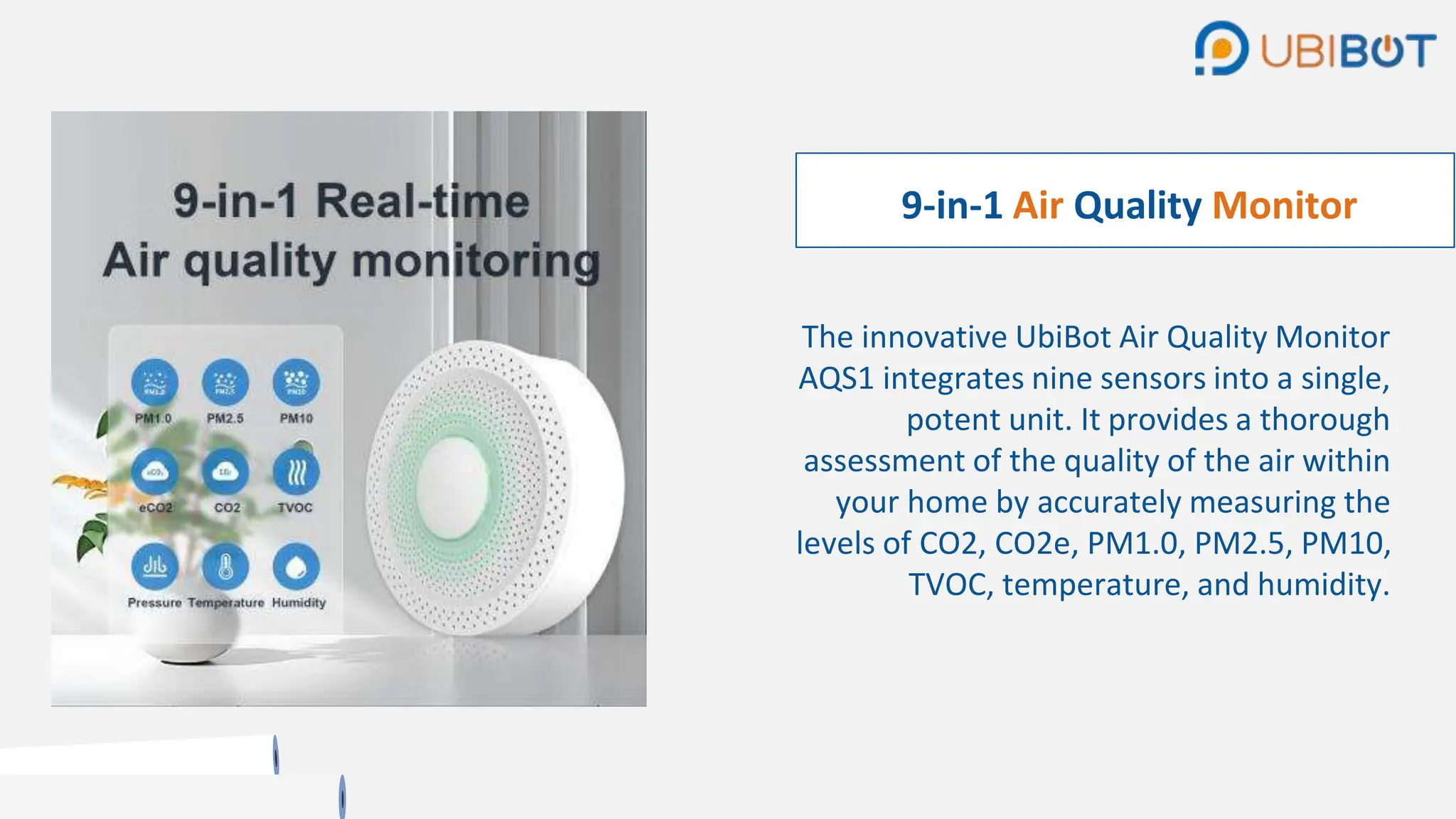 Complete Coverage & Real-Time Monitoring - Air Quality Sensor AQS1- UbiBot | PPT
