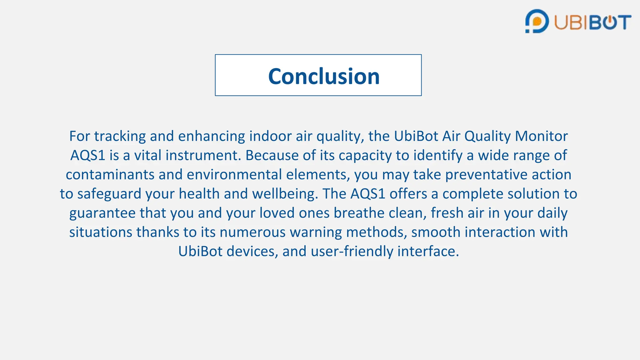 Complete Coverage & Real-Time Monitoring - Air Quality Sensor AQS1- UbiBot | PPT