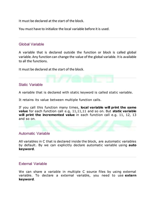 Complete C Programming Presentation Pdf