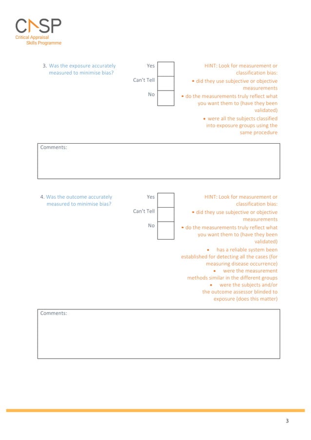 Critical Appraisal Skills Programme (CASP) Tool for Cohort Studies ...
