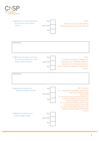 Critical Appraisal Skills Programme (CASP) Tool for Cohort Studies ...