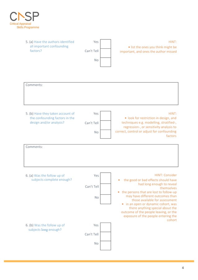 Critical Appraisal Skills Programme (CASP) Tool for Cohort Studies ...