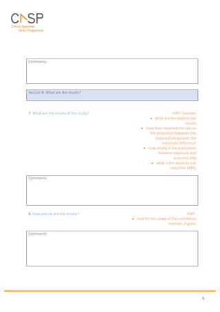 Critical Appraisal Skills Programme (CASP) Tool for Cohort Studies ...