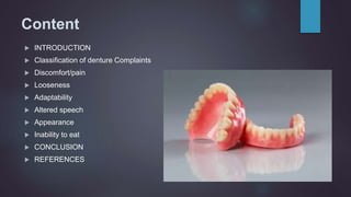 Complete denture complaints | PPTX