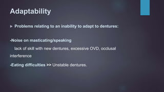 Complete denture complaints | PPTX