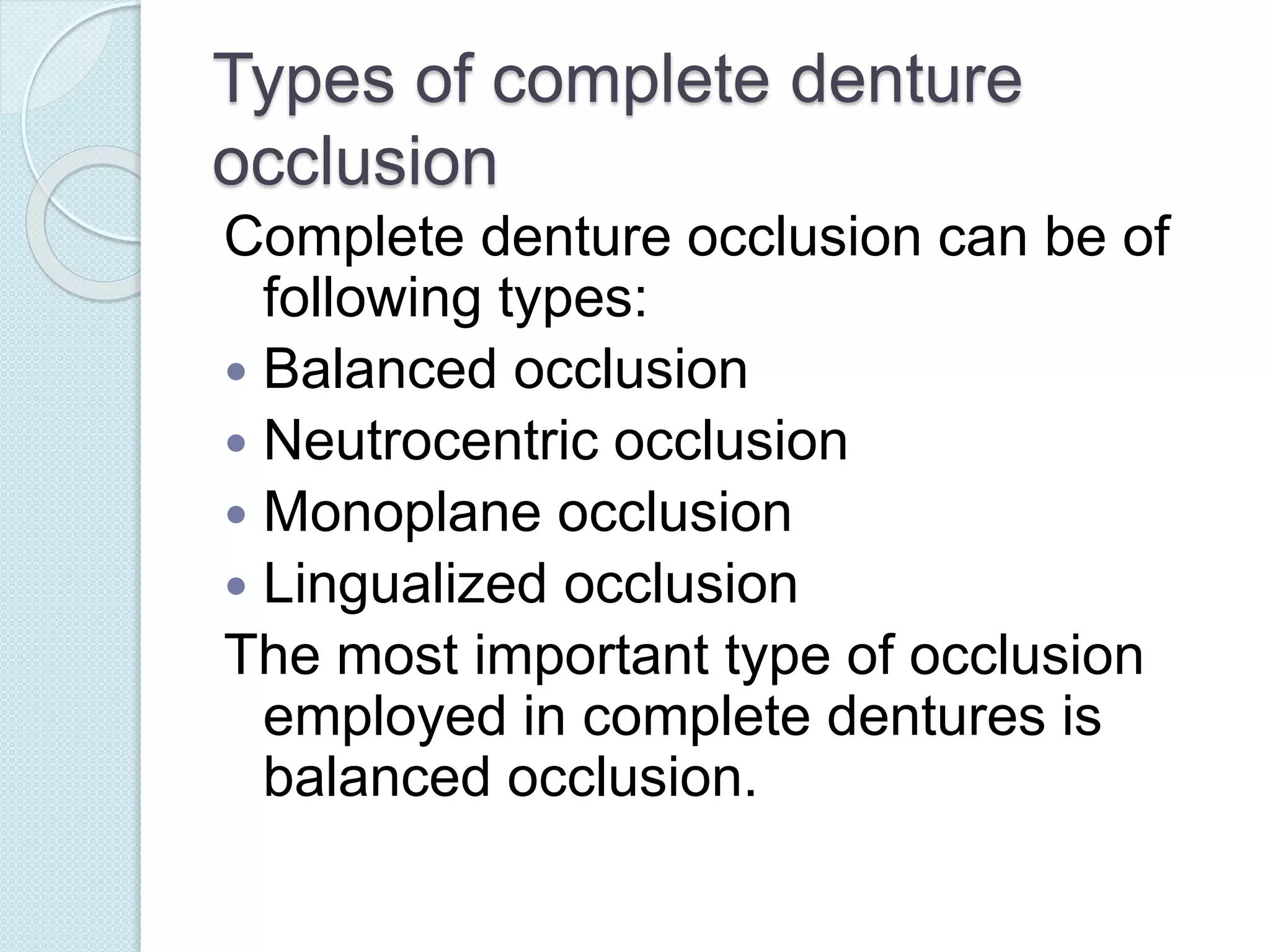Complete denture occlusion | PPTX