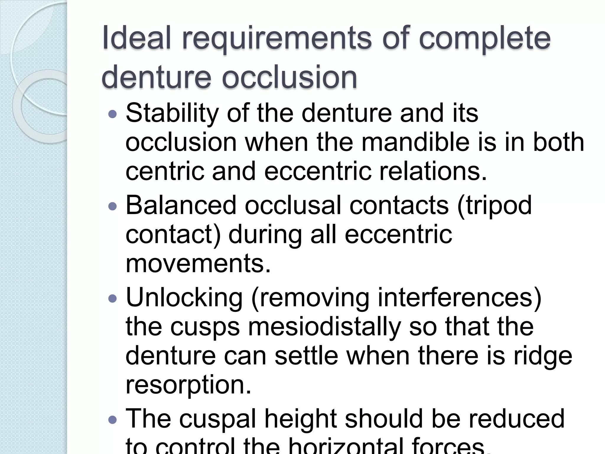 Complete denture occlusion | PPTX