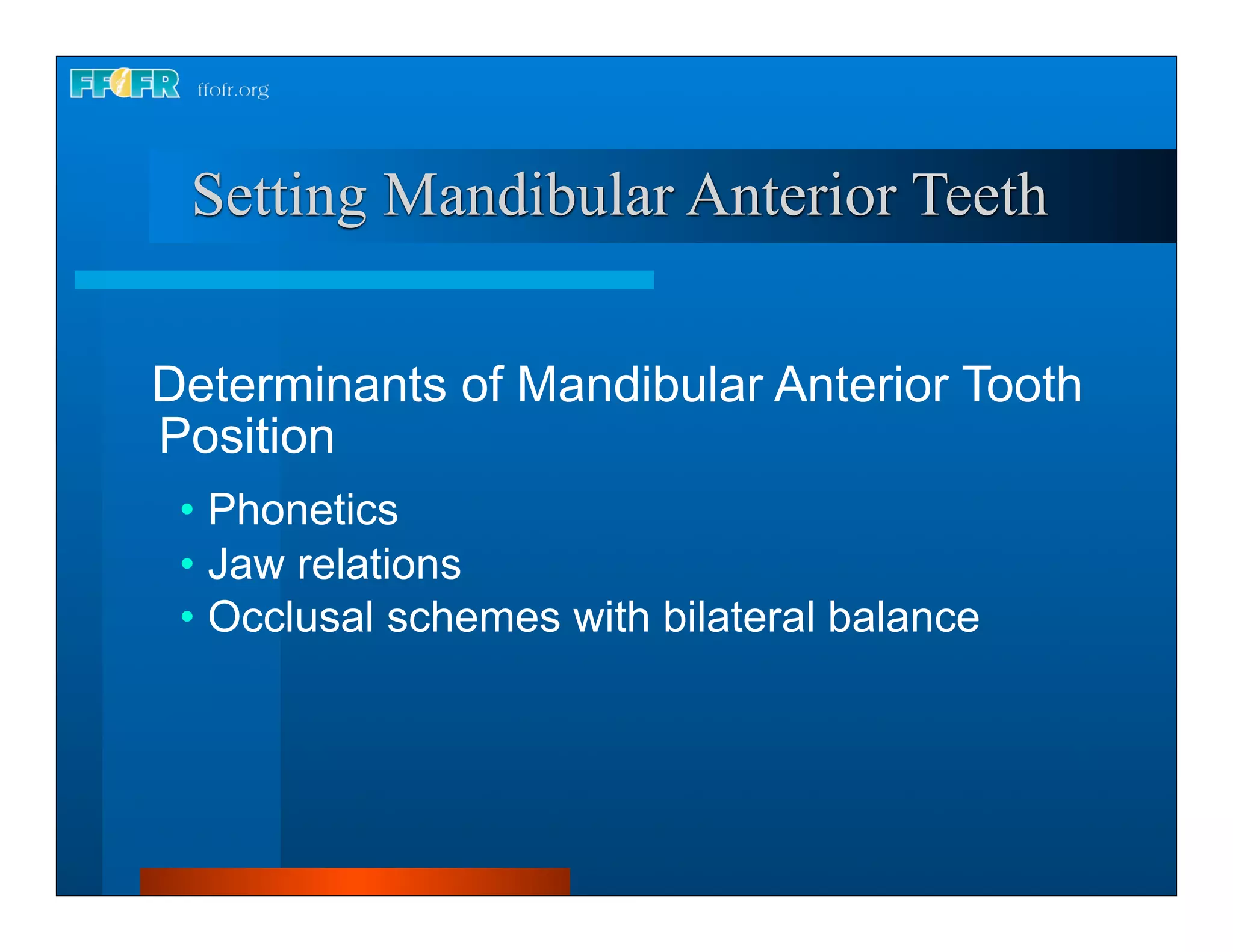 Complete dentures 16.occlusal schemes lingualized occlusion | PDF