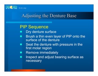 Complete dentures 30. insertion and followup | PDF