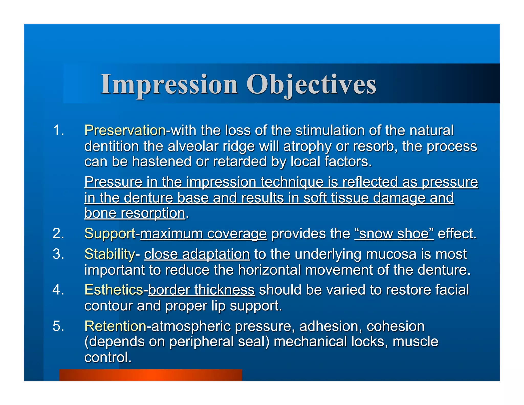 Complete dentures 7. final impressions | PDF