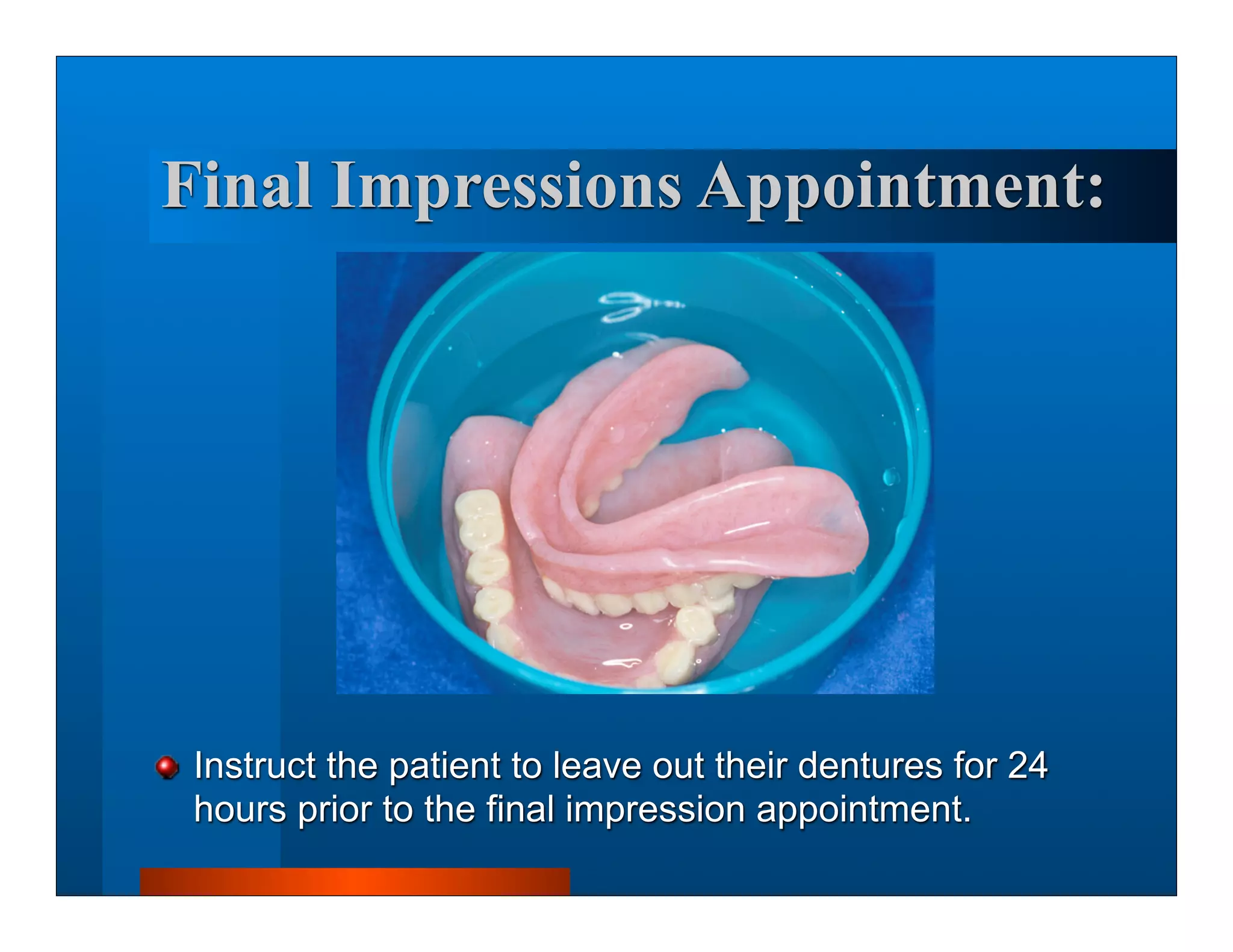 Complete dentures 7. final impressions | PDF