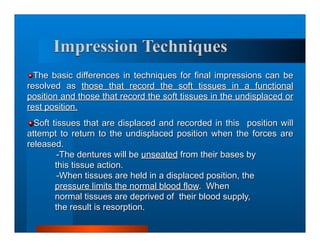 Complete dentures 7. final impressions | PDF