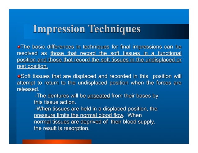 Complete dentures 7. final impressions | PDF