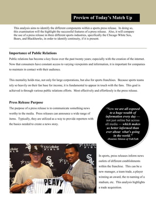 Sports Press Release | PDF