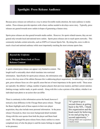 Sports Press Release | PDF