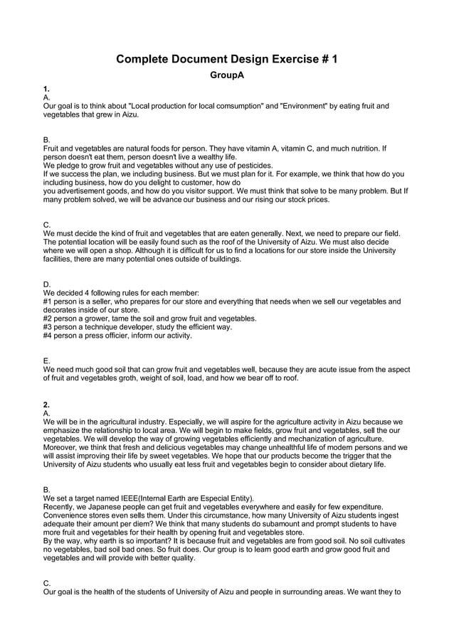 Complete Document Design Exercise #1 | PDF